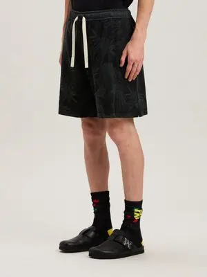 Palm Angels Palm Tree Print Drawstring Shorts