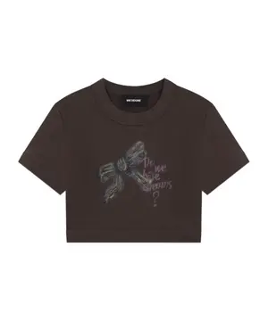 We11Done Pattern Printed Cropped T-shirt