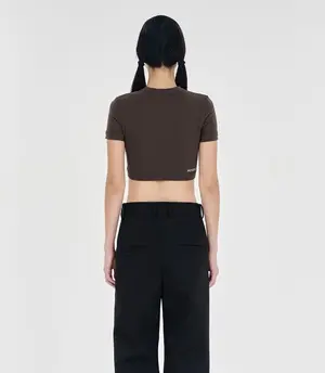 We11Done Pattern Printed Cropped T-shirt