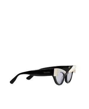 Gucci Cat-eye Frame Sunglasses With Crystal Trim - Blue