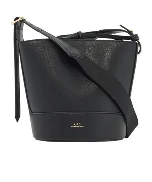 A.p.c. Ana Logo Stamp Bucket Bag - Black