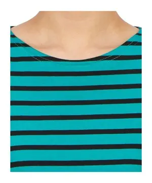 Saint James Striped Crew Neck Short Sleeve T-shirt - Green