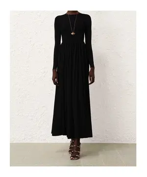 Zimmermann Long-sleeved Maxi Dress With Pleated Skirt