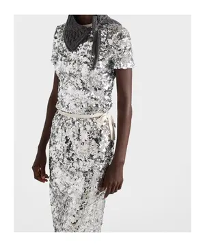 Prada Embroidered Sequin Top