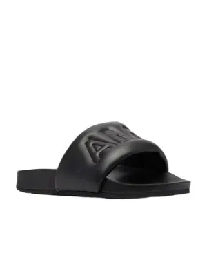 AMBUSH Quilted Lettering Logo Slides - Black