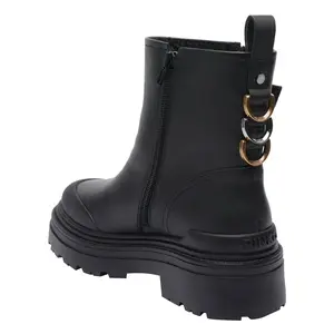 Pinko Buckled Side Zip Boots - Black