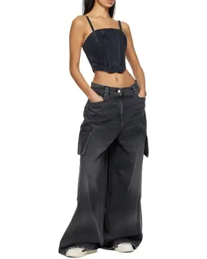 Amiri Denim Corset Bustier
