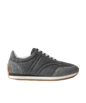 TOTEME Round Toe Lace-up Sneakers With Perforated Detailing - Black