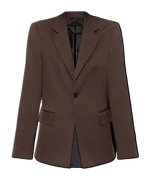 MAISON MARGIELA Cut-out Detailed Buttoned Blazer - Brown