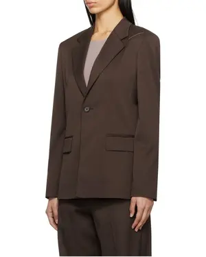 MAISON MARGIELA Cut-out Detailed Buttoned Blazer - Brown