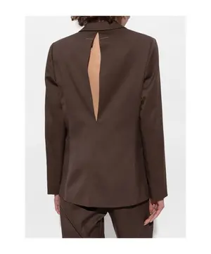 MAISON MARGIELA Cut-out Detailed Buttoned Blazer - Brown