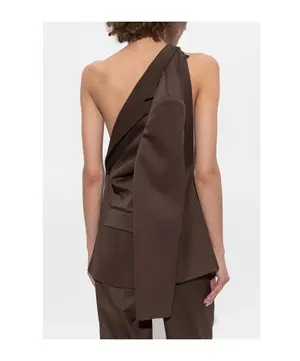 MAISON MARGIELA Cut-out Detailed Buttoned Blazer - Brown