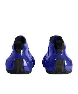 Balenciaga Basketball Zip Detailed Sneakers - Metallic Blue