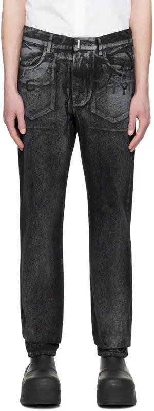 Givenchy Straight Fit Painted Denim Jeans