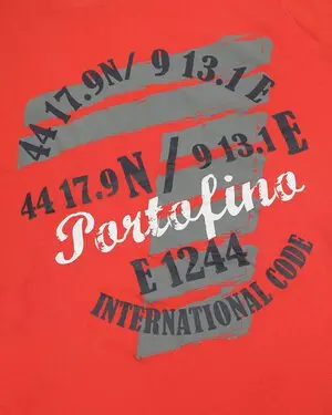 EA7 Logo T-shirt With Round Neck - Red