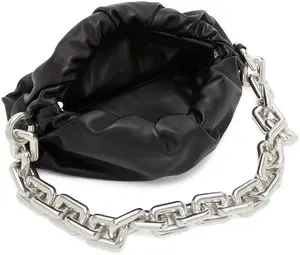 Bottega Veneta Chain-trimmed Leather Shoulder Bag - Black