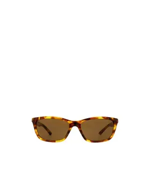 Balenciaga Rectangular Frame Sunglasses With Temple Logo - Havana