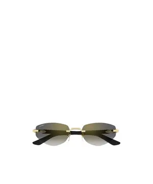 Cartier Oval Frame Rimless Sunglasses - Gray