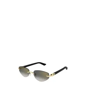 Cartier Oval Frame Rimless Sunglasses - Gray
