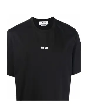 MSGM Logo Printed Crewneck T-shirt - Black