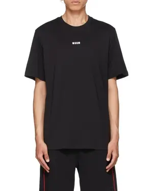 MSGM Logo Printed Crewneck T-shirt - Black