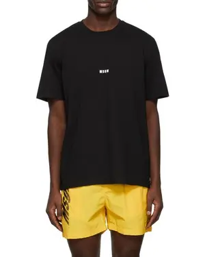 MSGM Logo Printed Crewneck T-shirt - Black