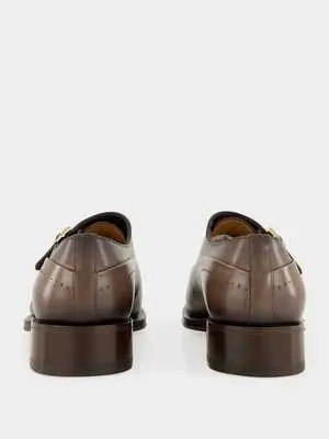 Santoni Double-buckle Monk Strap Shoes - Brown