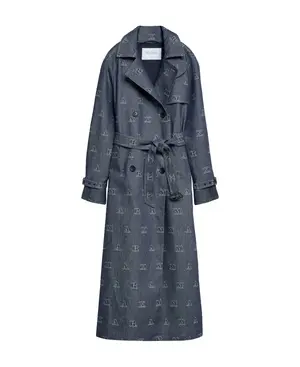 Max Mara Jacquard Pattern Button Trench Coat