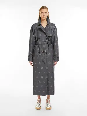 Max Mara Jacquard Pattern Button Trench Coat