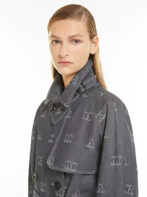 Max Mara Jacquard Pattern Button Trench Coat