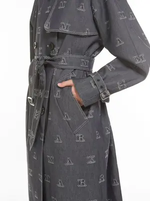 Max Mara Jacquard Pattern Button Trench Coat