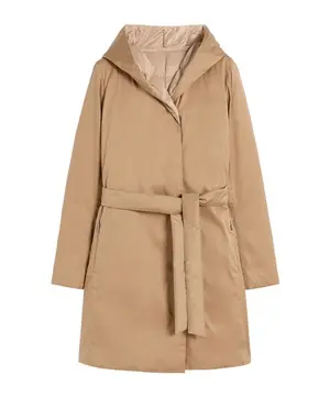 Max Mara Reversible Hooded Cotton Jacket With Belt