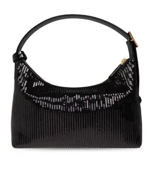 Mcm Sequined Shoulder Bag With Gold Tone Logo