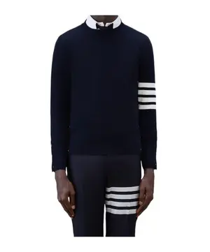 Thom Browne 4-bar Striped Trim Pullover