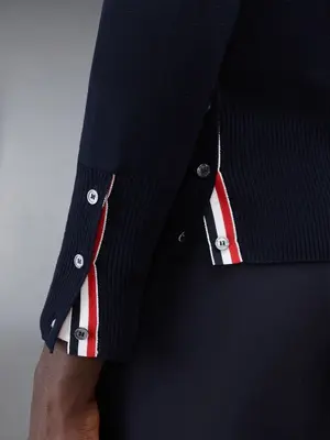 Thom Browne 4-bar Striped Trim Pullover