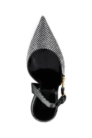 Versace Pointed Toe Embellished Slingback Pumps