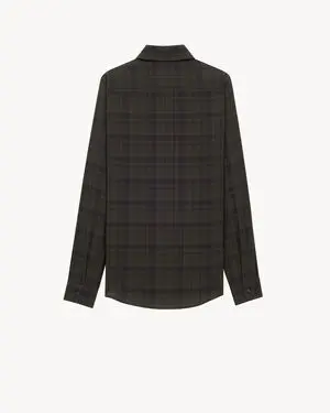 Saint Laurent Cassandre Checked Shirt - Black