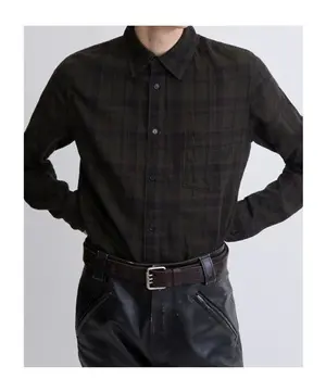 Saint Laurent Cassandre Checked Shirt - Black