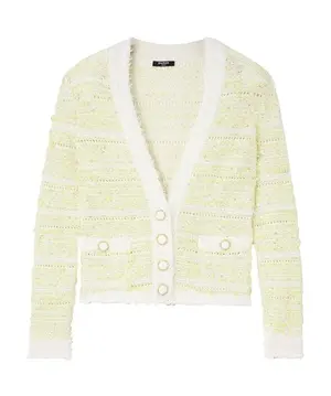 Balmain V-neck Textured Cardigan
