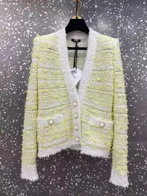 Balmain V-neck Textured Cardigan