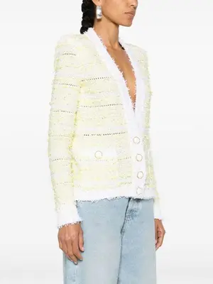 Balmain V-neck Textured Cardigan