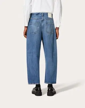 Valentino Garavani Cropped Jeans With Vlogo Patch