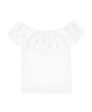 Monnalisa Ruffled Off-the-shoulder T-shirt