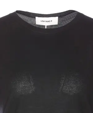 LISA YANG Ari Short Sleeve Knit T-shirt - Black
