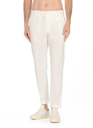 DONDUP Gaubert Slim Fit Cotton Trousers - White