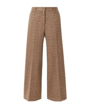 Missoni Wool-cotton Blend Chevron Print Trousers - Brown