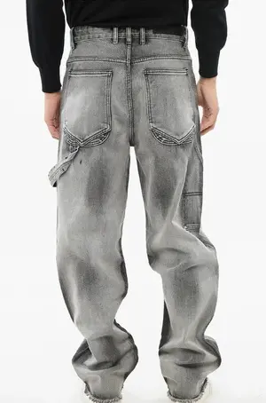 DARKPARK Straight Leg Jeans With Hammer Loops - Gray