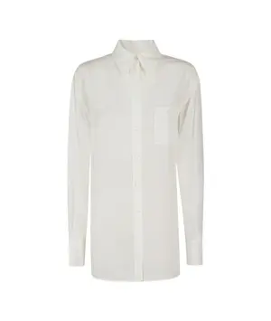 Sportmax Buttoned Curved Hem Shirt - White