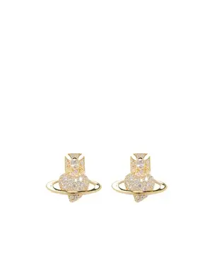 VIVIENNE WESTWOOD Vivienne Westwood Agnatha Heart Earrings With Crystal Embellishments Yellow