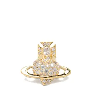 VIVIENNE WESTWOOD Agnatha Heart Earrings With Crystal Embellishments - Yellow